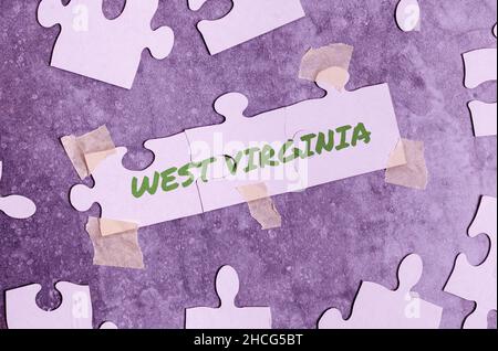 Text showing inspiration West Virginia, Internet Concept United States ...
