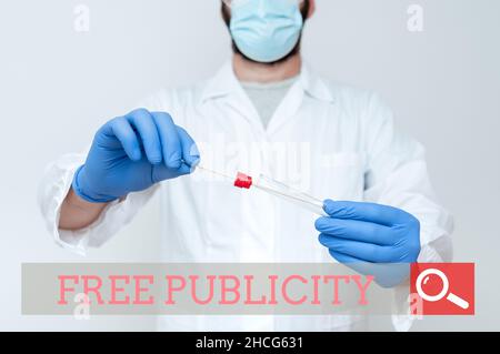 Text sign showing Free Publicity. Business photo text Promotional ...