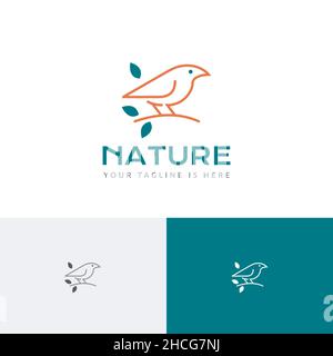 Vector Monoline Cute Bird line art outline logo icon sign symbol design ...