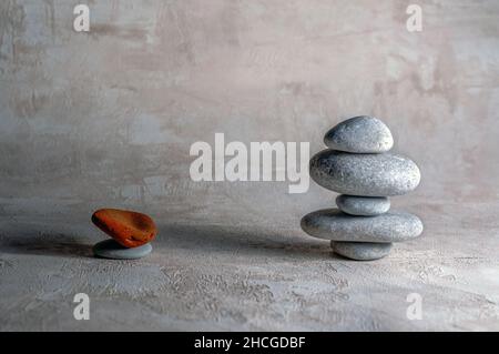 pebbles zen motif, a compositional element on a marbled vintage ...