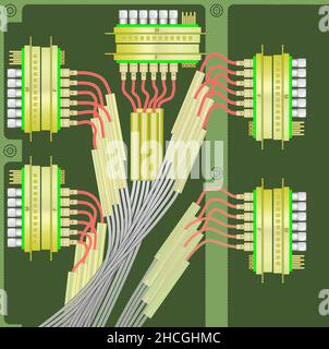 Steampunk retro-futuristic illustration of an electric machine, with ...