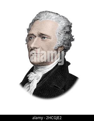Alexander Hamilton Portrait Isolated on White Background Stock Photo ...