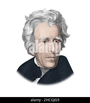 Andrew Jackson Portrait Isolated on White Background Stock Photo - Alamy