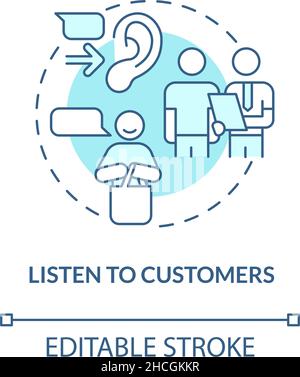 Listen to your customers turquoise concept icon Stock Vector Image ...