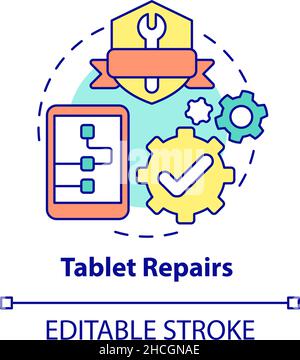 Tablet screen replace icon outline vector. Phone mobile. Electronic ...