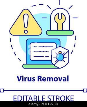 virus removal repair computer icon color illustration Stock Vector ...