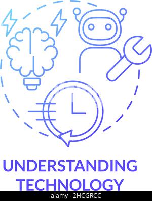 Logic blue gradient concept icon. Thinking process thin line ...