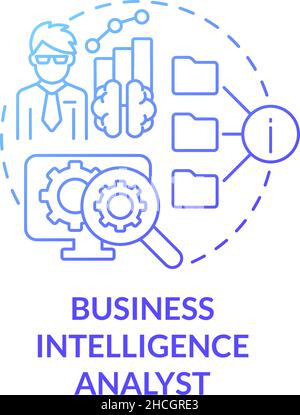 Logic blue gradient concept icon. Thinking process thin line ...