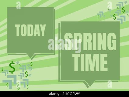Sign displaying Spring Time, Concept meaning temperate season of the ...