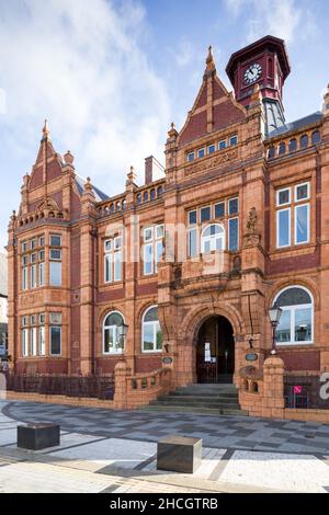 Merthyr Tydfil Town Hall, Wales, UK, a late Victorian Jacobean-style ...