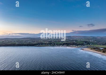 Aerial view of the village Inver in County Donegal - Ireland Stock ...