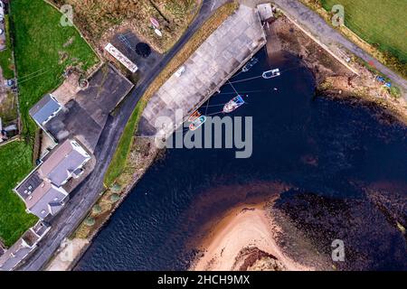 Aerial view of the Inver pier in County Donegal - Ireland Stock Photo ...