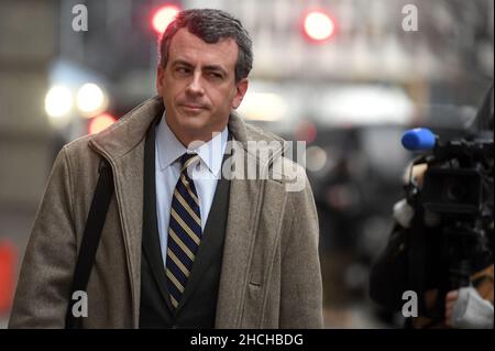 Defense counsel Christian Everdell arriving at the federal courthouse ...