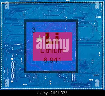 Lithium Li chemical element. Lithium Sign with atomic number. Chemical ...