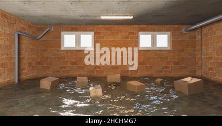 Mold after water damage due flood in the basement with a dryer to ...