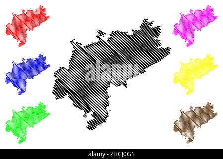 Ranipet district (Tamil Nadu State, Republic of India) map vector ...