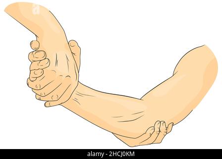 Biceps reflex examination with a reflex hammer. Neurological assessment ...