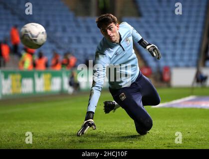 Coventry City goalkeeper Cian Tyler during training at Coventry ...