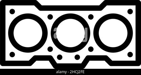 replacing the cylinder head gasket line icon vector illustration Stock ...