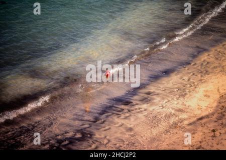 Print ready high resolution semi-abstract beach portrait with incoming ...