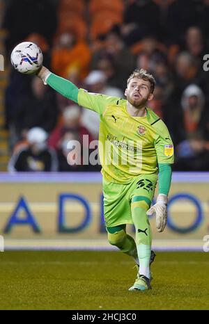 Daniel Grimshaw of Blackpool during the Sky Bet Championship match ...