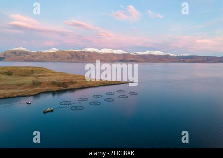 Aquaculture Fish Farm Pens Used to Keep Farmed Fish Stock Photo - Alamy