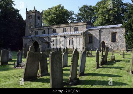 Graves Memorials in Great Longstone churchyard in Derbyshire England UK ...