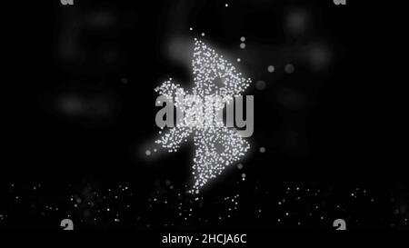 Animation of flying flickering particles form a mailing sign or message ...