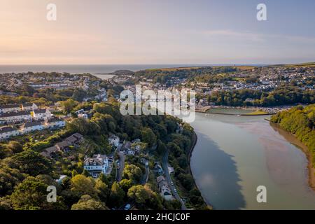 Looe Town in Cornwall Aerial View Stock Photo - Alamy