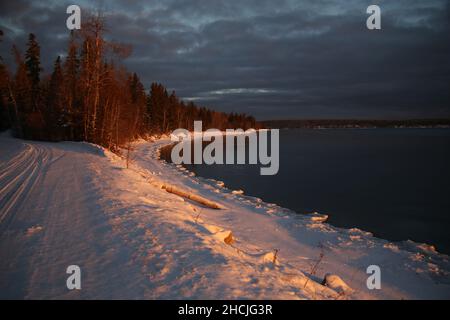 Scenic Prince Albert National Park Canada sunrise light Stock Photo - Alamy