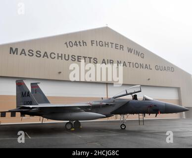 An F-15C Eagle aircraft assigned to 104th Fighter Wing, Barnes Air ...