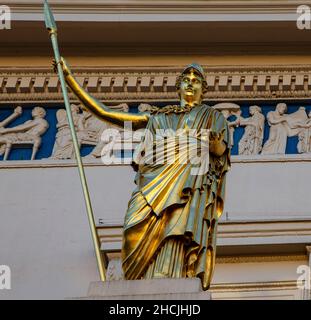 This sculpture on the frieze of the building was designed by Stuart ...
