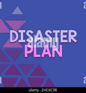Text sign showing Disaster Plan. Conceptual photo Respond to Emergency ...