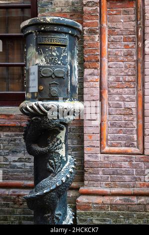 Ancient postbox in front of Qing Dynasty Post Office Museum in ...