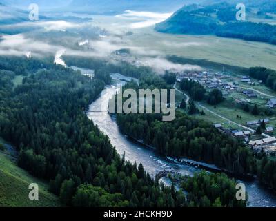 ALTAY, CHINA - JUNE 27, 2021 - An aerial photo taken on June 27, 2021 ...
