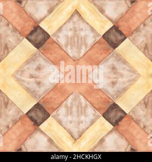 Abstract Boho Tile Clipart, Watercolor hand drawn Ethnic illustration ...