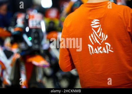 Dakar logo during the Administrative and technical Scrutineering of the ...