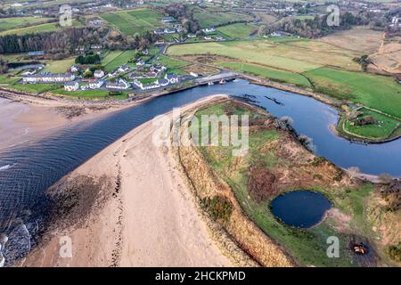 Aerial view of the village Inver in County Donegal - Ireland Stock ...