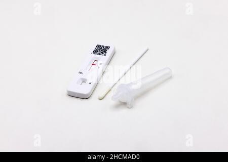 Lateral flow testing kit showing a negative result Stock Photo - Alamy