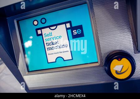 Southeastern railways self service ticket machines at a railway station ...