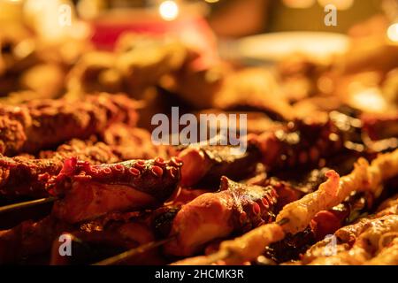 Zanzibari night street food market in Forodhani Gardens. Stone Town ...