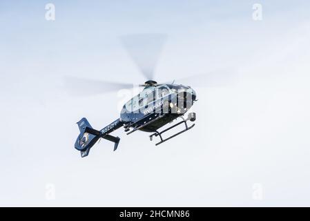 Helicopter from the Massachusetts State Police Air Wing flying Stock ...