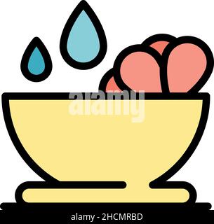 Canola bowl icon flat vector. Oil plant. Flower seed isolated Stock ...