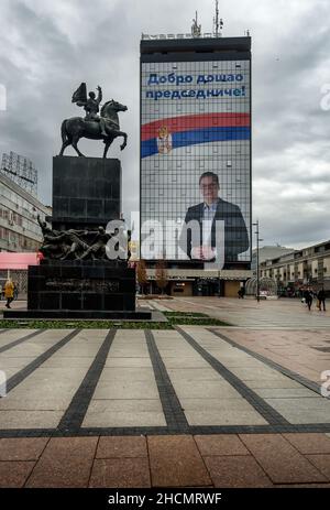 Nis, Serbia - December 26, 2021: Nis city center with Mayors Office and ...