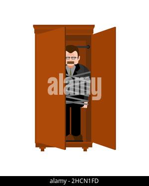 the man was kidnapped and tied up in a chair. ransom demand. Flat ...