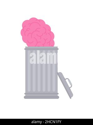Garbage in head. Rubbish in brain. Open head Stock Vector Image & Art ...