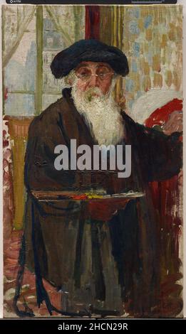 A self-portrait by French Post-Impressionist artist Paul Cézanne ...