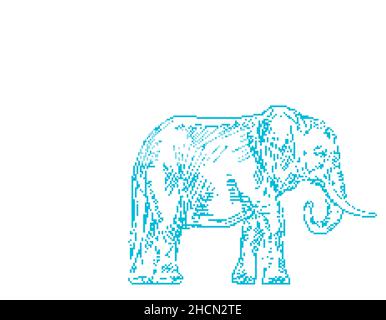 Elephant pixel art pattern seamless. 8bit Animal vector background. 8 ...