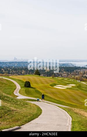 A view of the Golf Club at Newcastle, Washington, with the Seattle ...