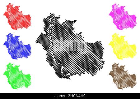 Saharsa district (Bihar State, Kosi division, Republic of India) map ...